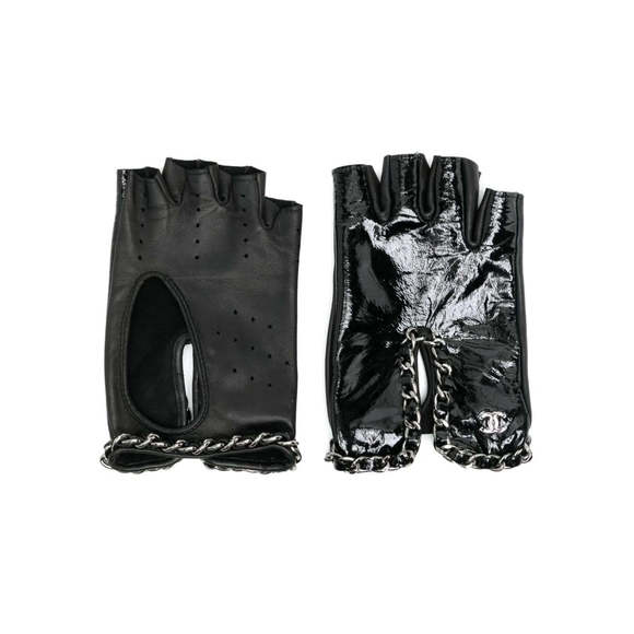CHANEL | Accessories | Chanel Fingerless Leather Gloves | Poshmark
